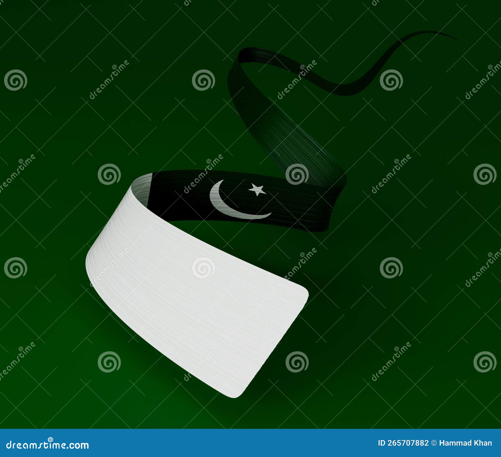 Pakistani Wavy Flag Abstract Ribbon. 3d Illustration Stock Illustration ...