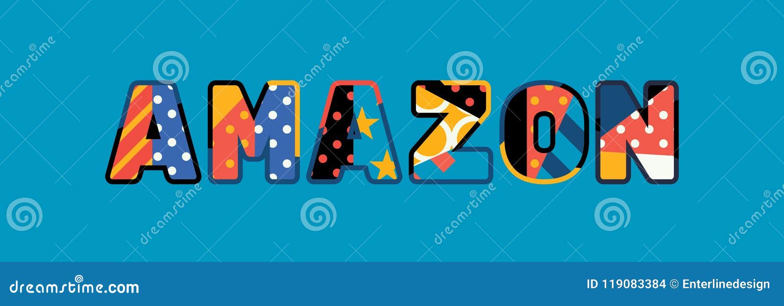 Palabra Art Illustration Del Concepto Del Amazonas Ilustración del ...