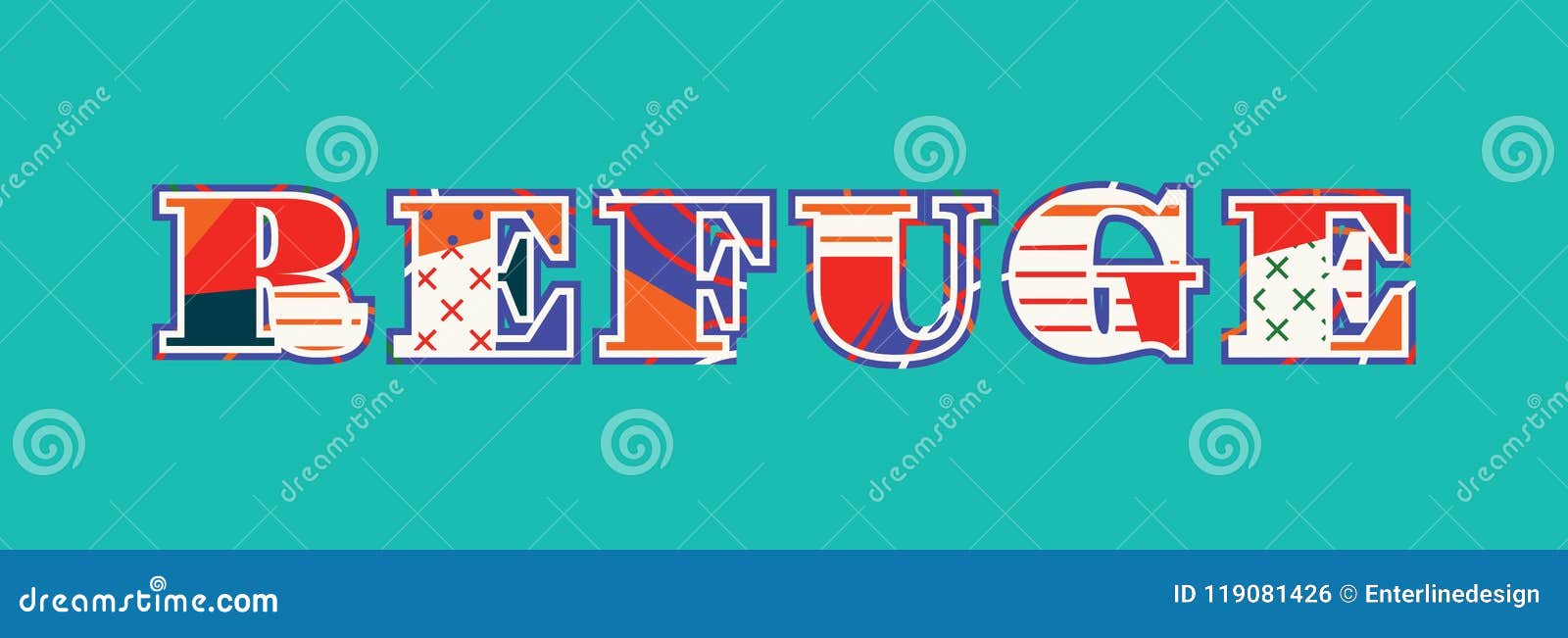 Palabra Art Illustration Del Concepto Del Refugio Ilustración del ...