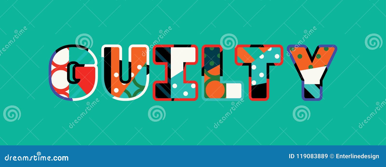 Palabra Culpable Art Illustration Del Concepto Ilustración del Vector ...