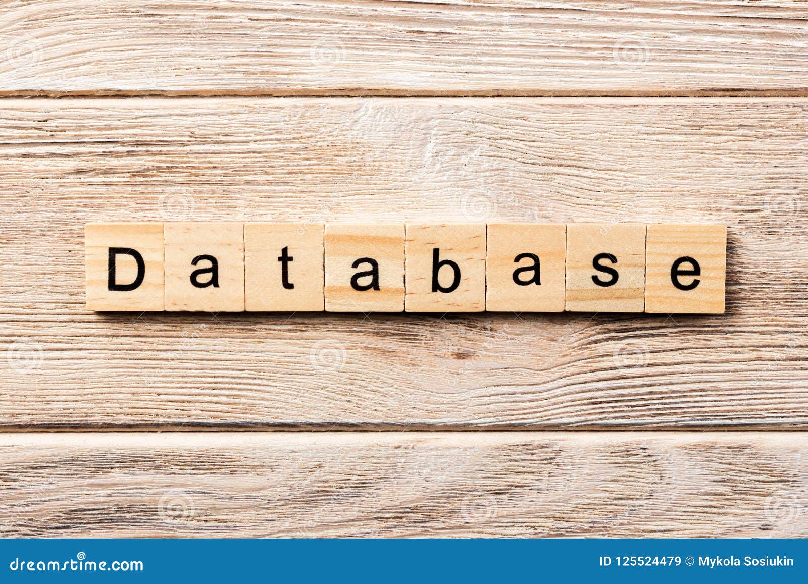 Palabra De La Base De Datos Escrita En El Bloque De Madera Texto En La ...