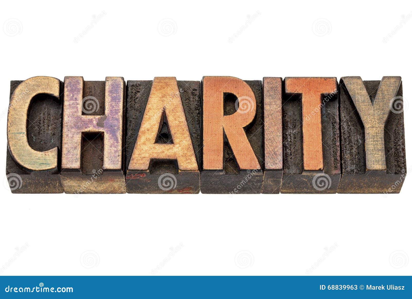 Palabra De La Caridad En El Tipo De Madera Imagen de archivo - Imagen ...