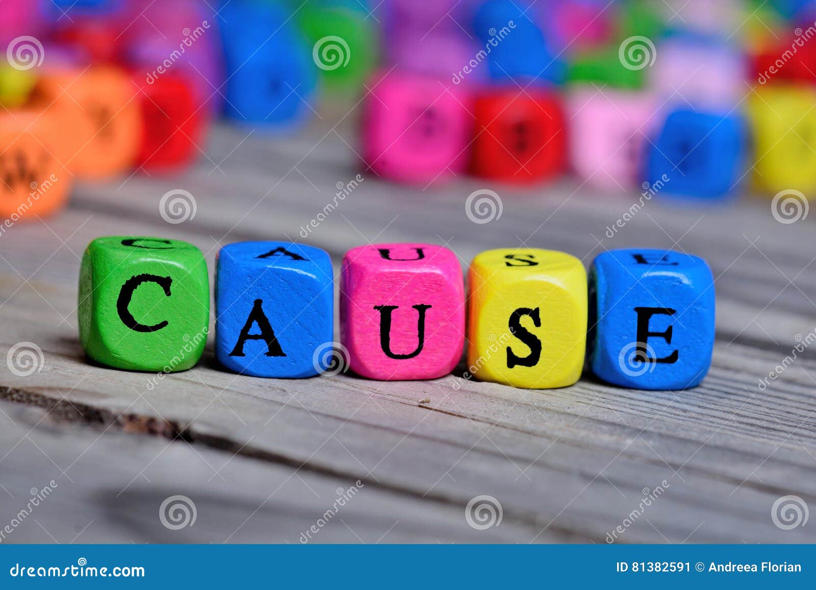 Palabra De La Causa En La Tabla De Madera Imagen de archivo - Imagen de ...
