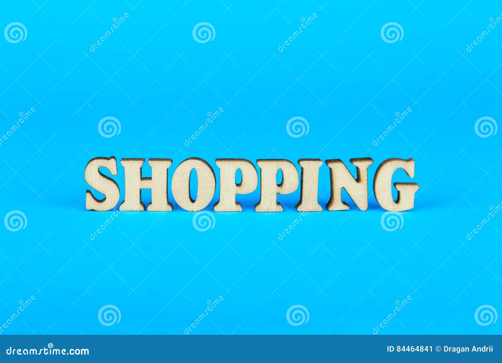 Palabra De Las Compras De Letras De Madera Imagen de archivo - Imagen ...