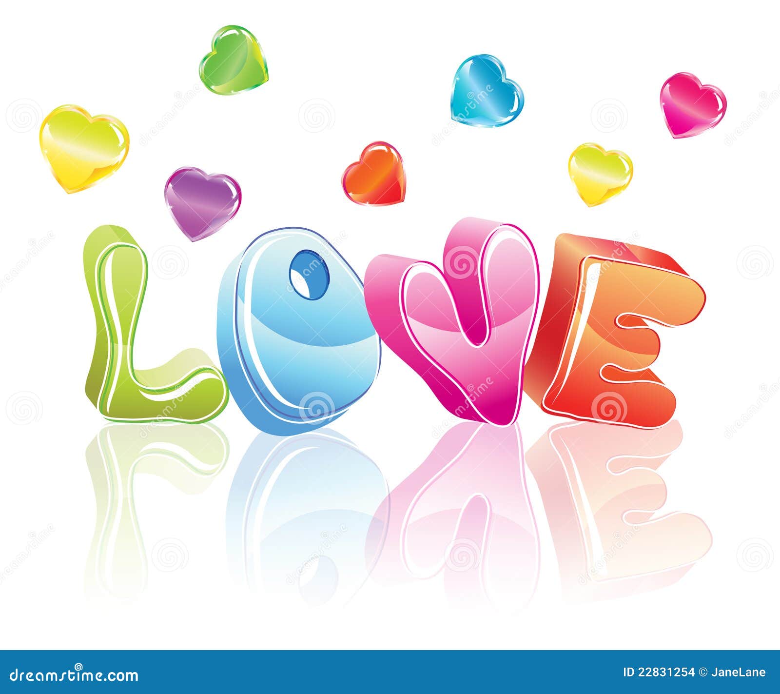 Palabra del amor 3d ilustración del vector. Ilustración de forma - 22831254