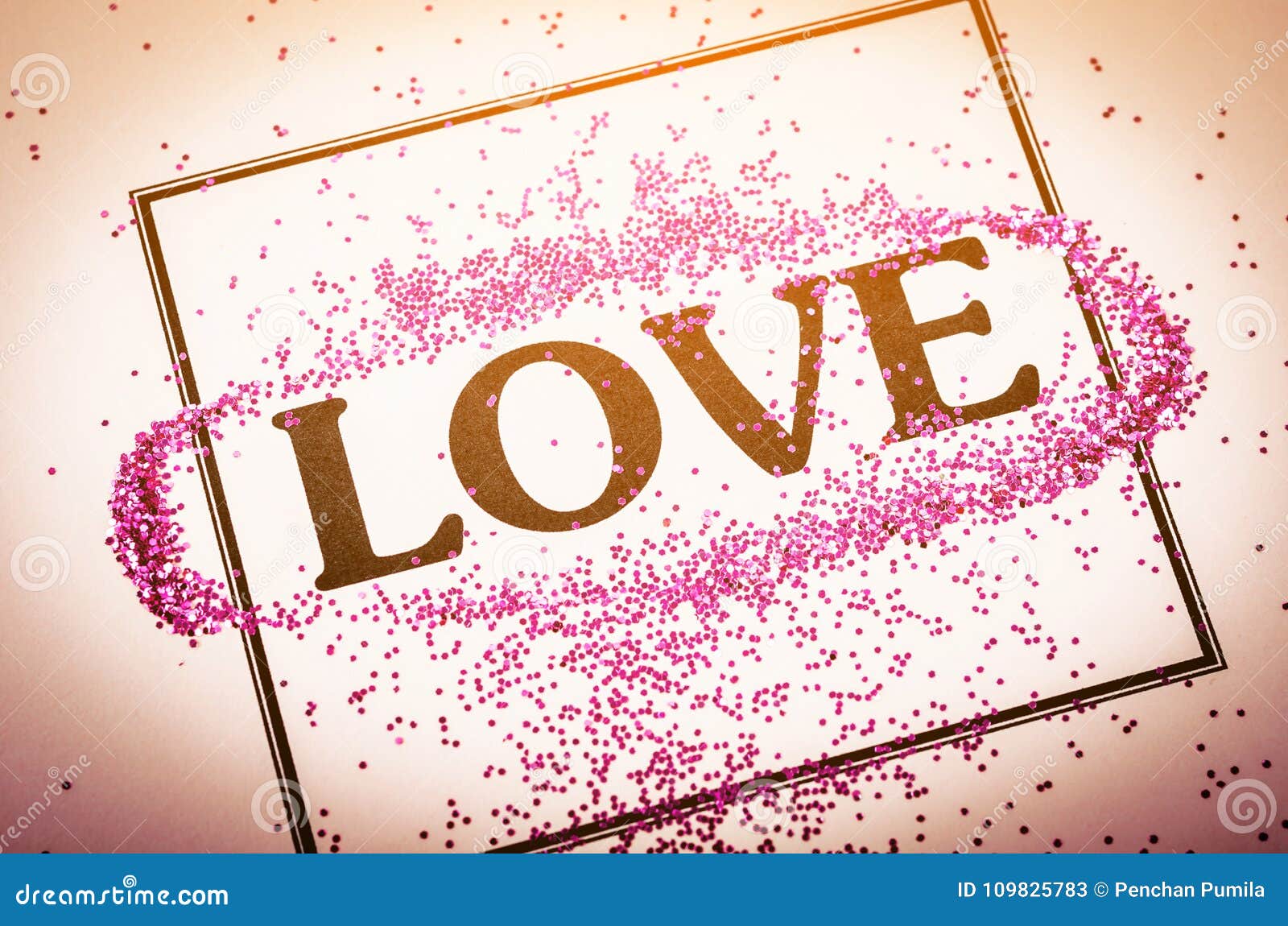 Palabra Del AMOR Con Brillo En Marco Imagen de archivo - Imagen de ...