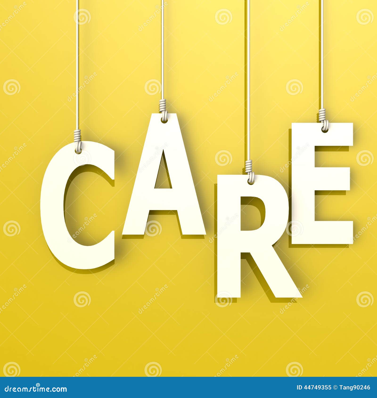 Palabra Del Cuidado En Fondo Azul Stock de ilustración - Ilustración de ...