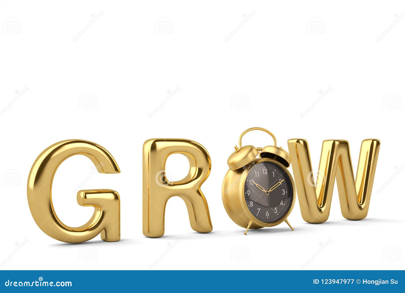 Palabra Del Oro Y Ejemplo Del Reloj 3D Stock de ilustración ...