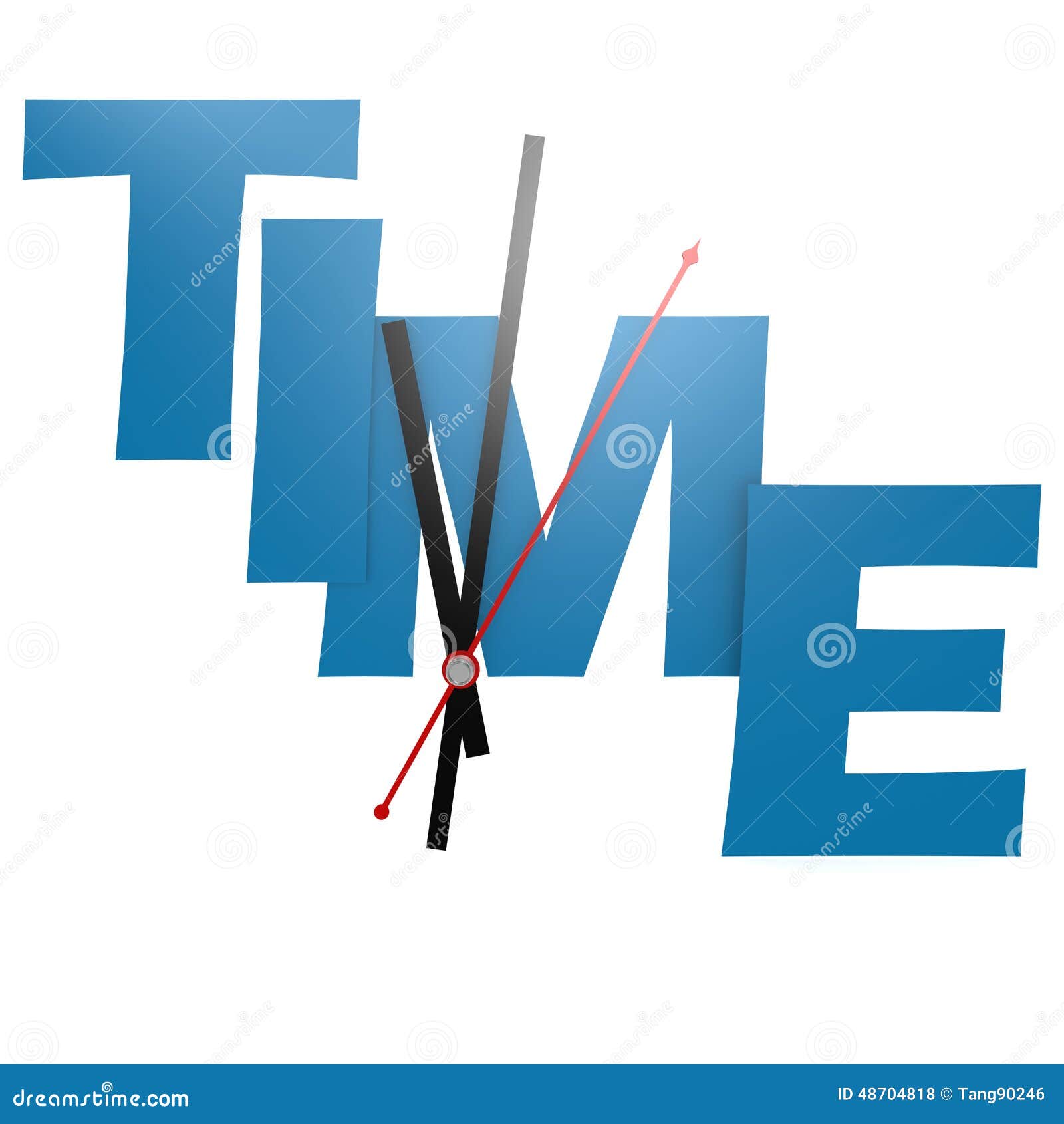 Palabra Del Tiempo Con El Reloj Stock de ilustración - Ilustración de ...