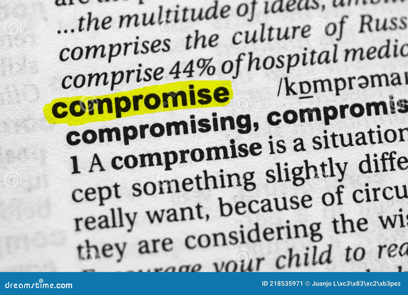 Palabra Destacada Compromiso Concepto Y Significado Imagen de archivo ...