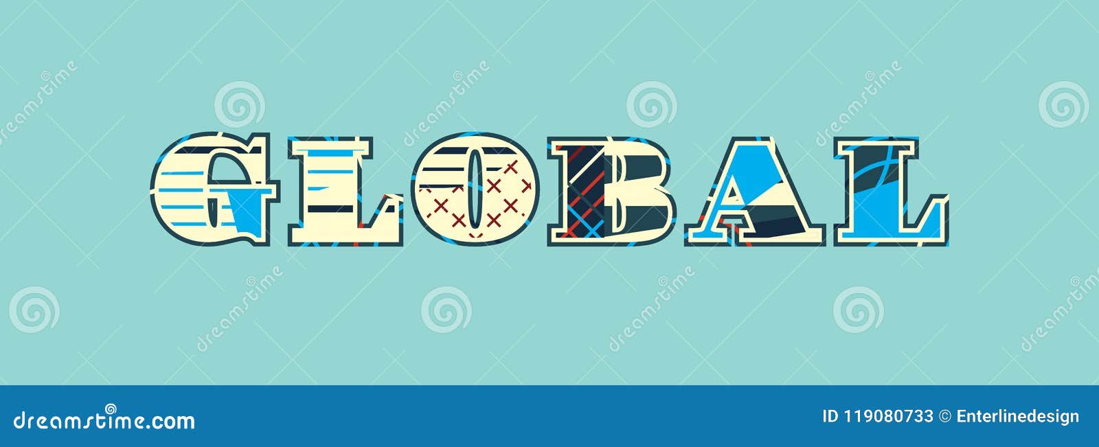 Palabra Global Art Illustration Del Concepto Ilustración del Vector ...