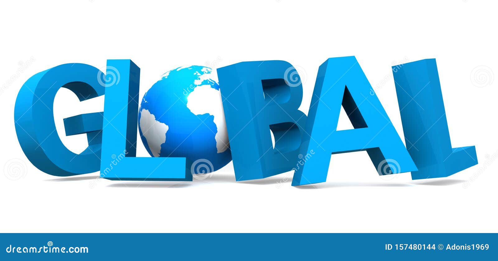 Palabra Global Con Globo En Blanco Stock de ilustración - Ilustración ...