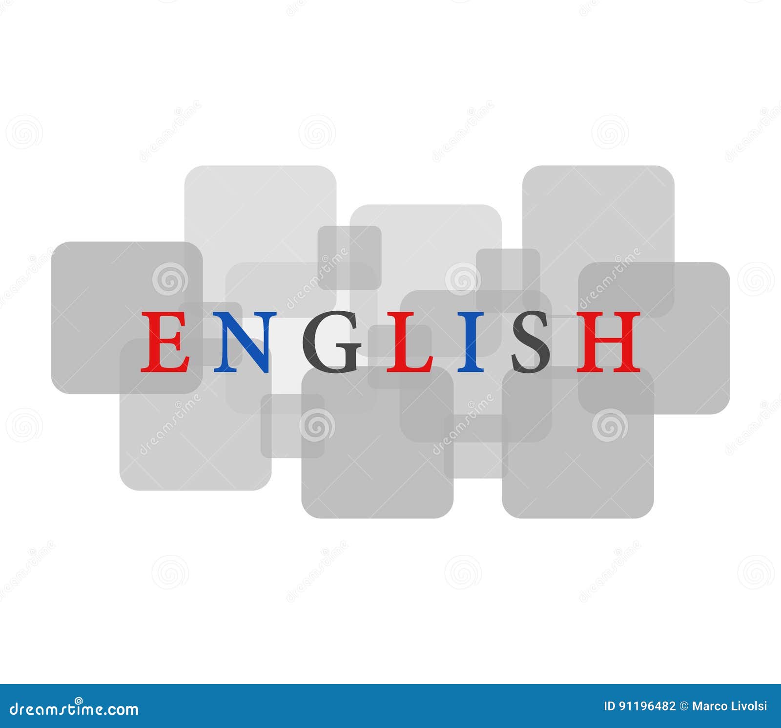 Palabra inglesa ilustrada stock de ilustración. Ilustración de estudio ...