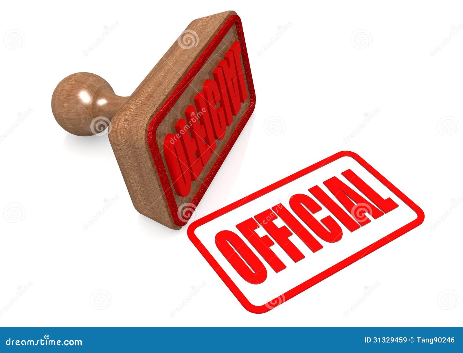 Palabra Oficial En Sello De Madera Stock de ilustración - Ilustración ...