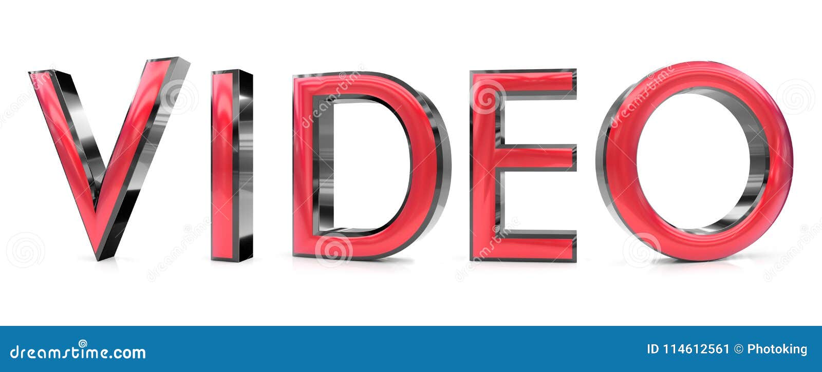 Palabra video 3d stock de ilustración. Ilustración de video - 114612561