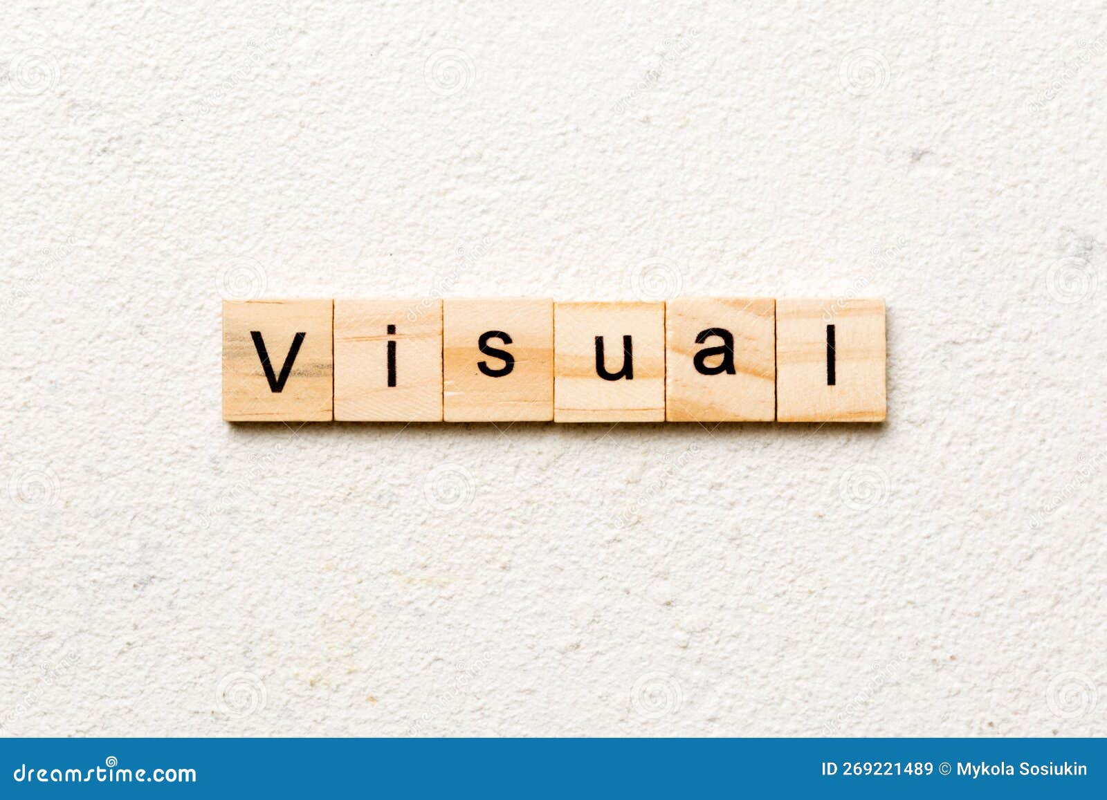 Palabra Visual Escrita En Bloque De Madera. Texto Visual En Concepto De ...