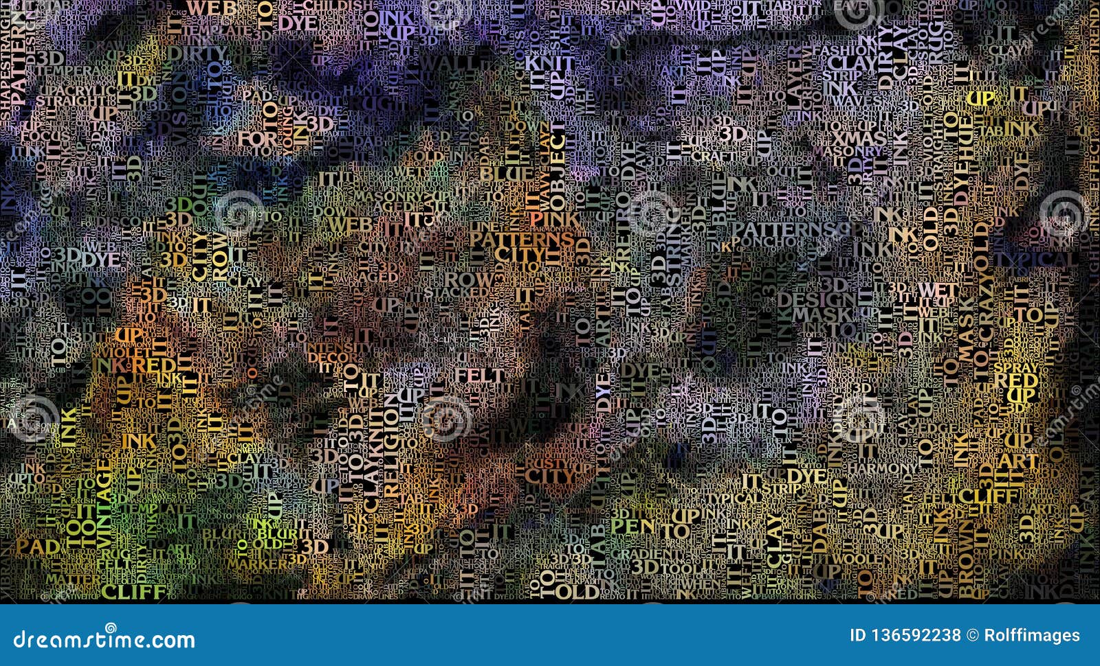 Palabras Embotadas De Los Colores Foto de archivo - Imagen de ...