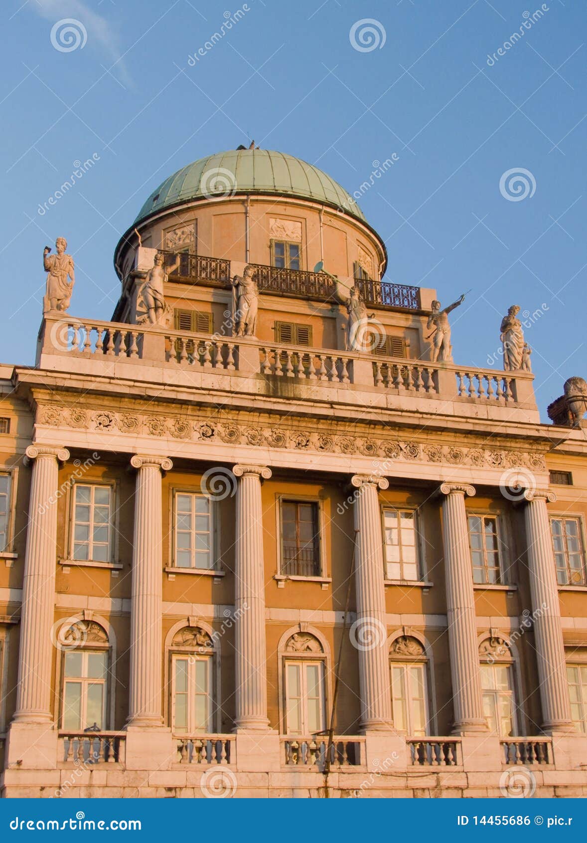 Palace building stock photo. Image of pillars, front - 14455686