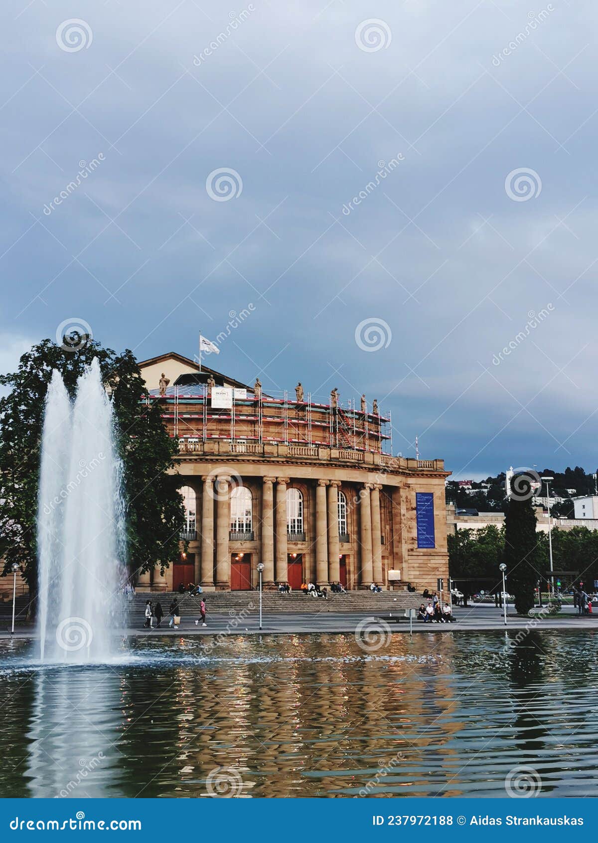Palace with a Fountain in Front Editorial Stock Photo - Image of ...