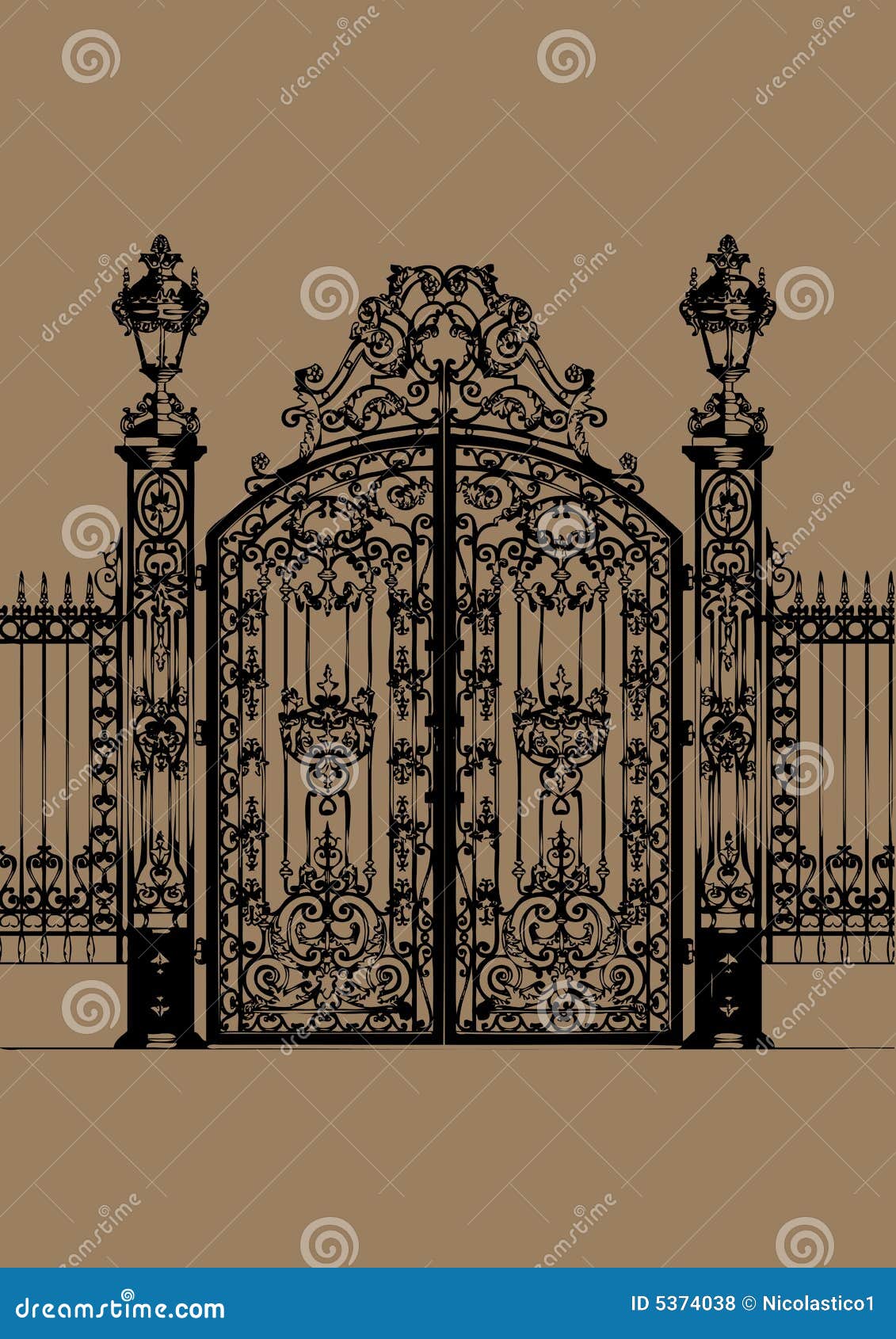 Palace Gate stock vector. Illustration of posh, history - 5374038