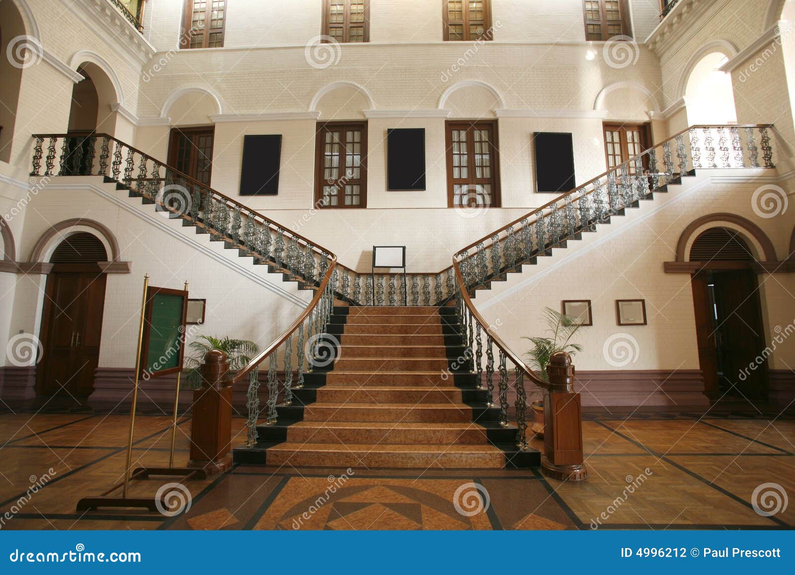 Wide Staircase With Stone Steps To Climb Above The Palladian Bas Stock ...