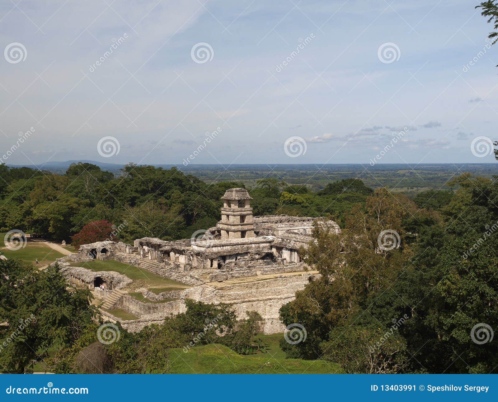 Palace and the Observatory in Palenque Stock Image - Image of ancient ...