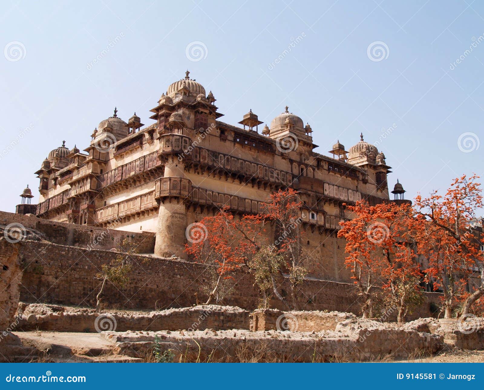 Palace in Orcha stock image. Image of antique, hinduism - 9145581