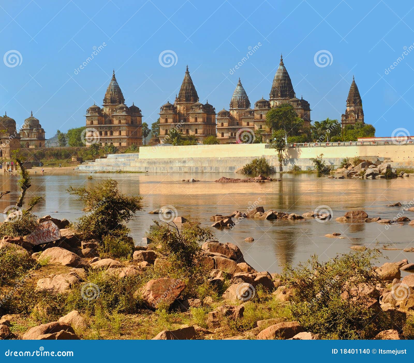 Palace in Orcha India stock photo. Image of india, madhya - 18401140