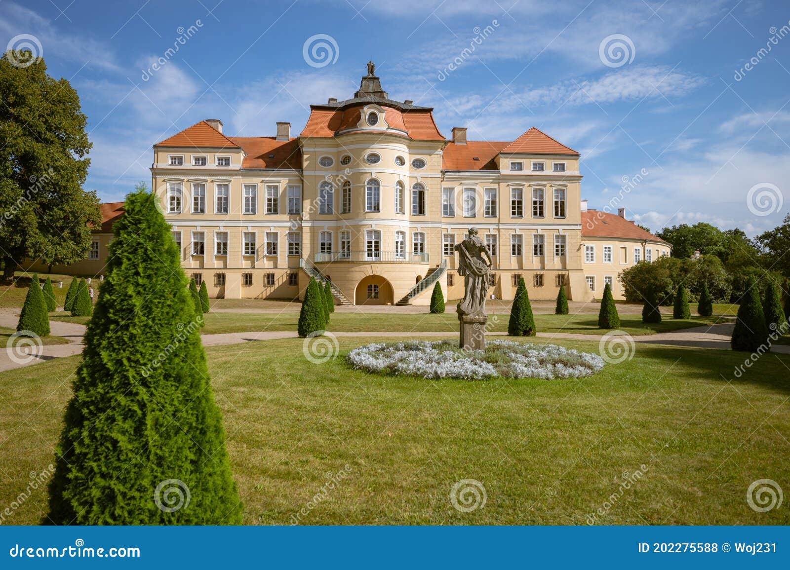 Palace in Rogalin stock photo. Image of landscape, french - 202275588