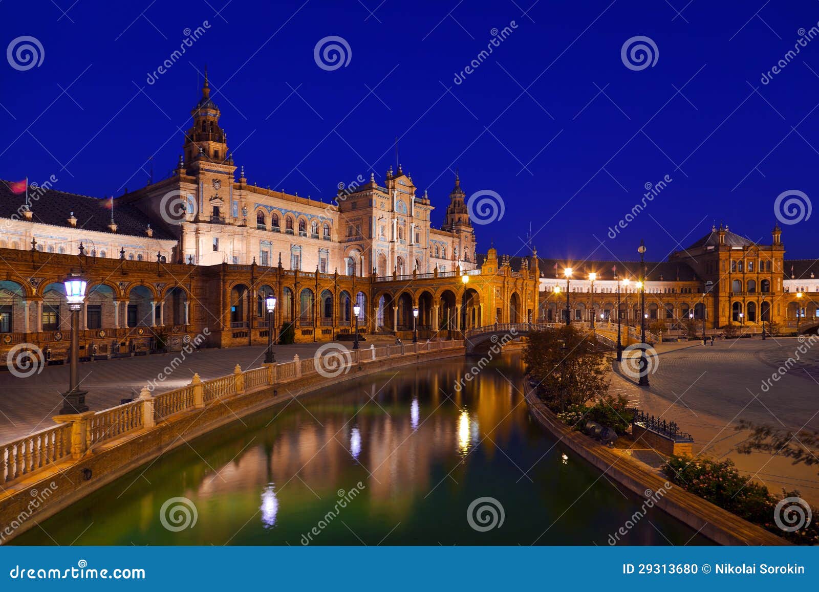 Palace at Spanish Square in Sevilla Spain Stock Photo - Image of ...