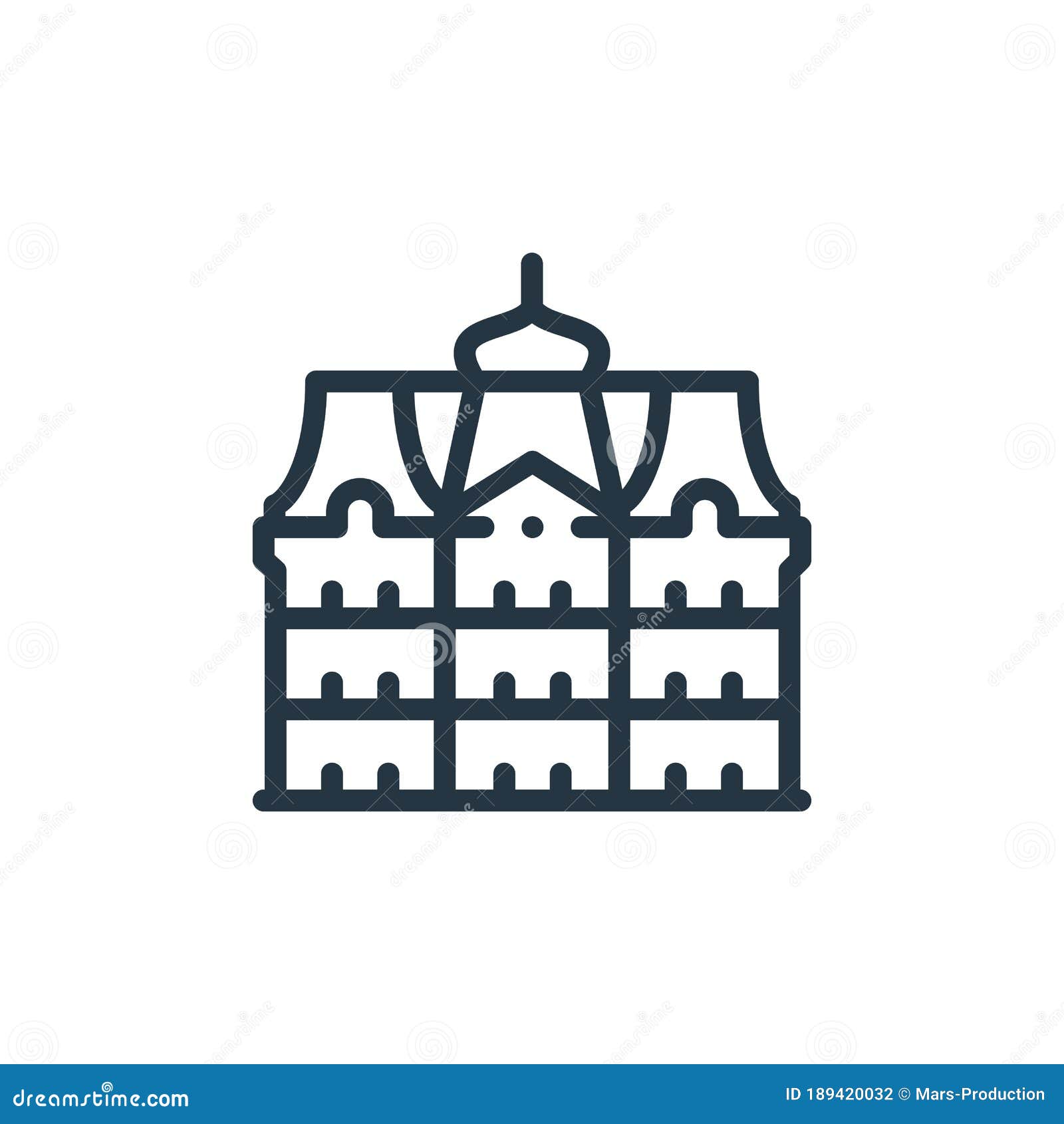 Palace Vector Icon Isolated on White Background. Outline, Thin Line ...