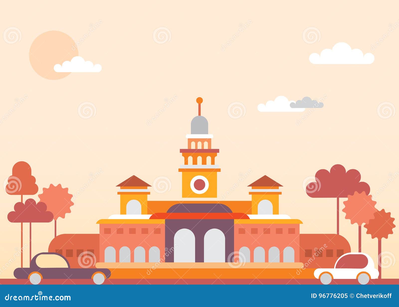 Palace vector illustration stock vector. Illustration of retro - 96776205