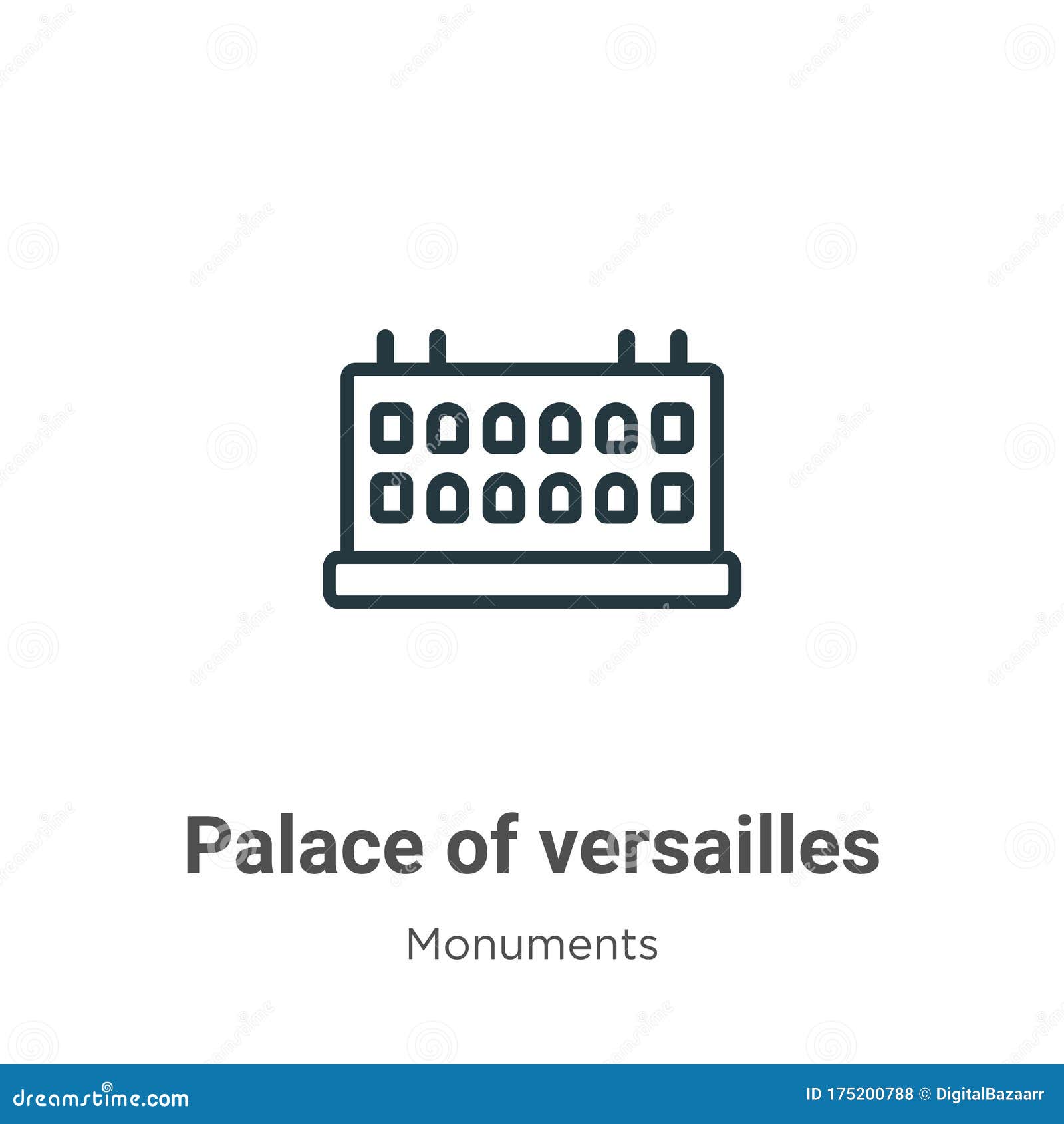 Palace Of Versailles Icon Vector Sign And Symbol Isolated On White ...