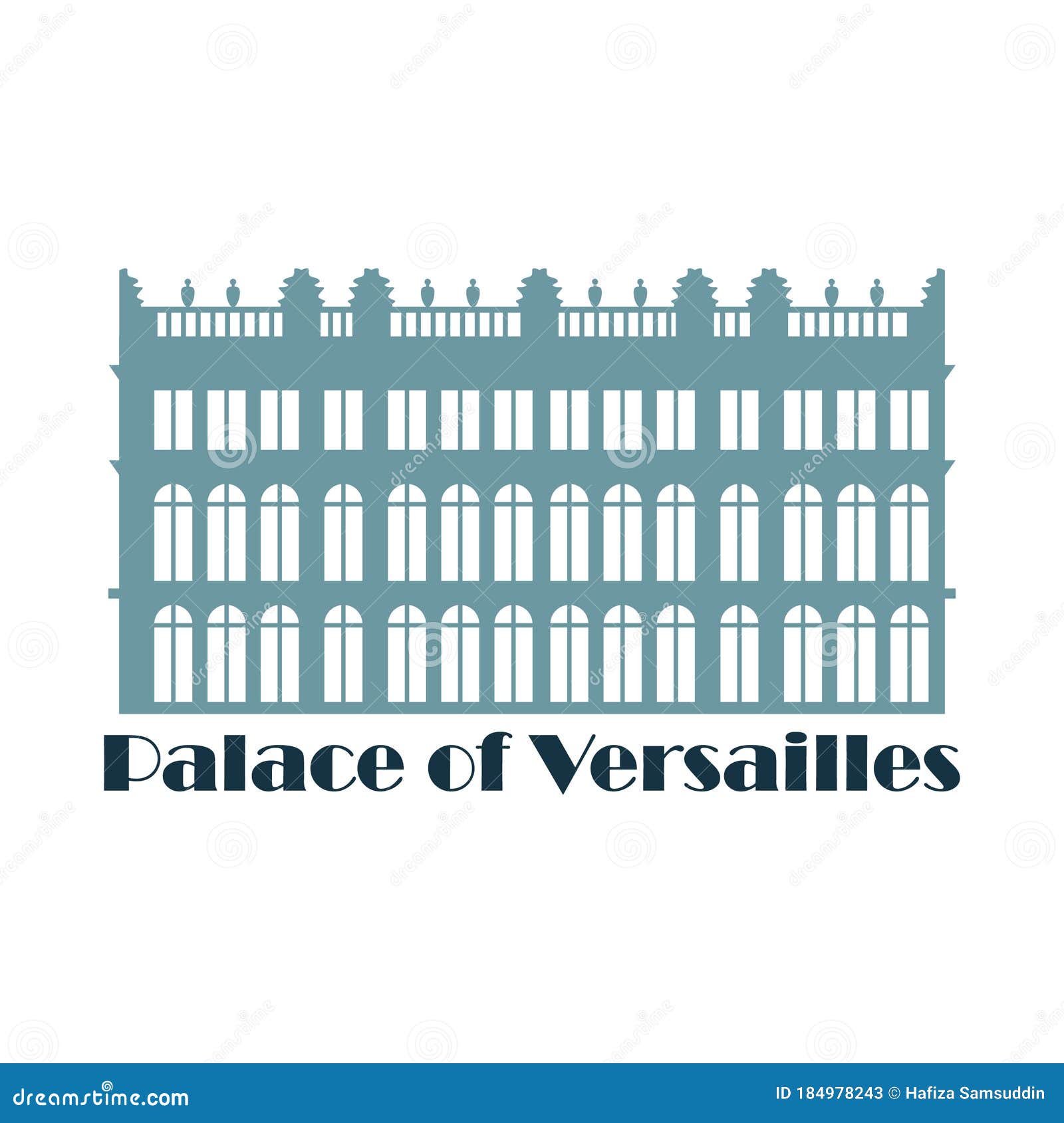 Palace of Versailles. Vector Illustration Decorative Design Stock ...