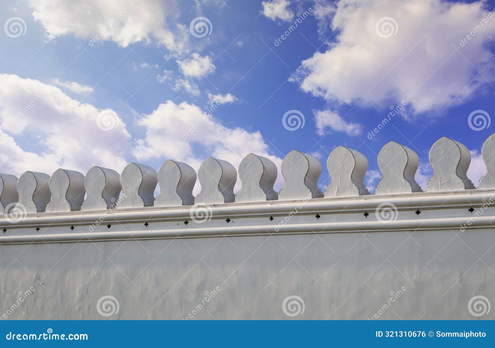 Palace Wall with Clouds and Blue Sky Stock Photo - Image of asia ...
