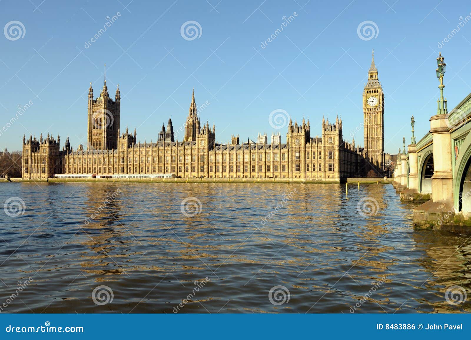 Palace of Westminster, Over the Thames Stock Photo - Image of historic ...