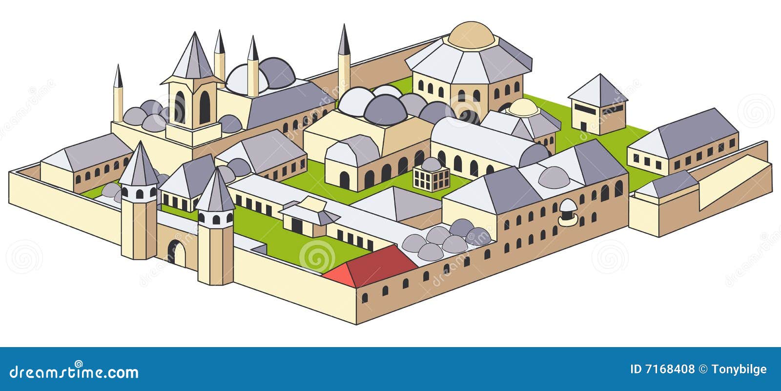 Palacio de Topkapi ilustración del vector. Ilustración de trazado - 7168408