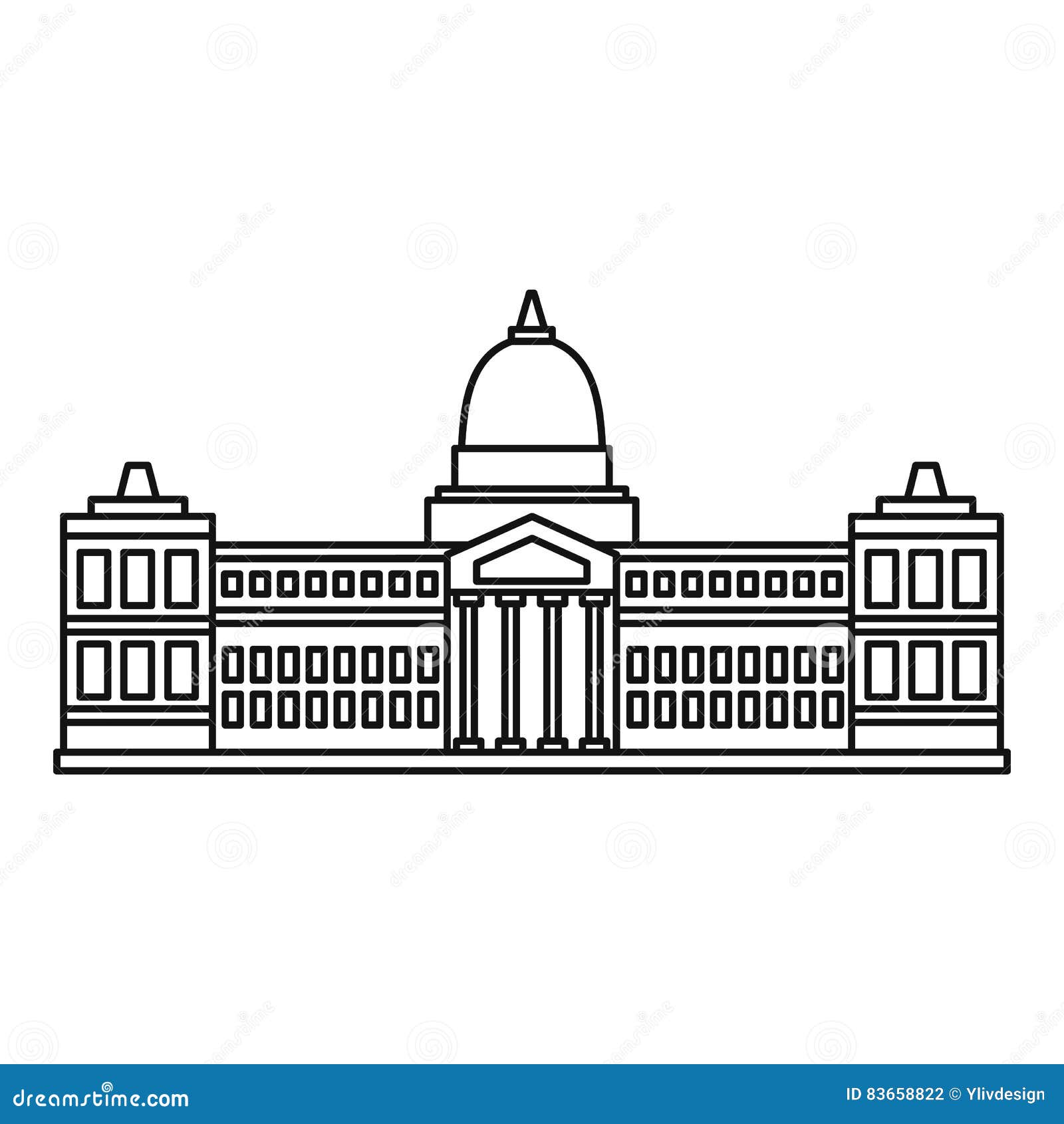 Palacio Del Congreso, Icono De Buenos, Estilo Del Esquema Ilustración ...
