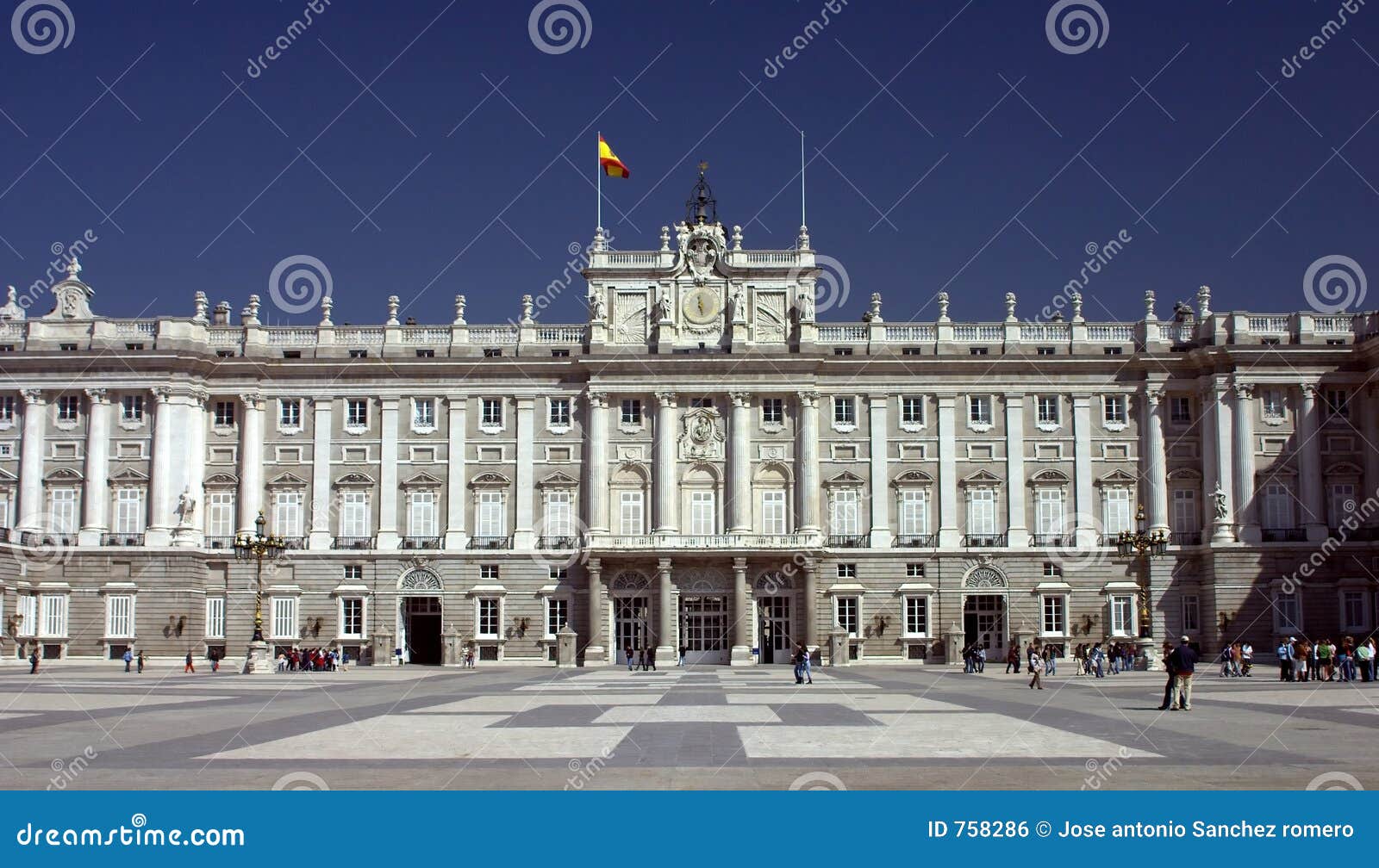 The Palacio Real De Madrid Royal Palace And The Plaza De Armeria Is The ...