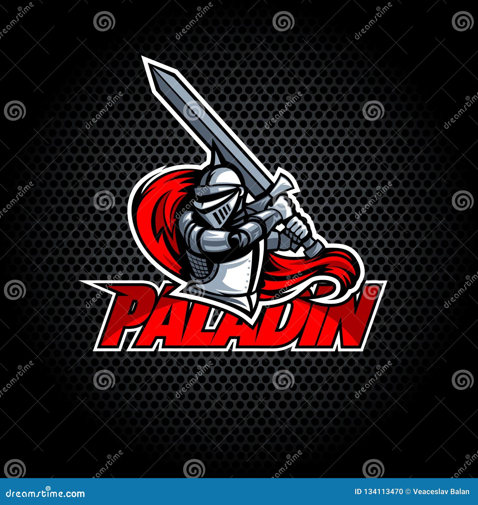 Paladin in attack stock vector. Illustration of championship - 134113470