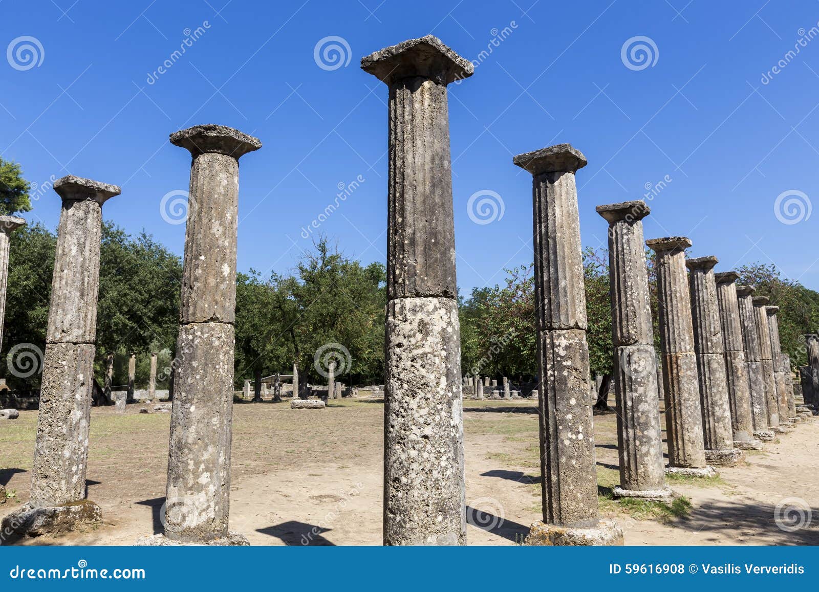 Palaestra Monument (3rd Cent. B.C.) in Olympia, Greece Stock Photo ...