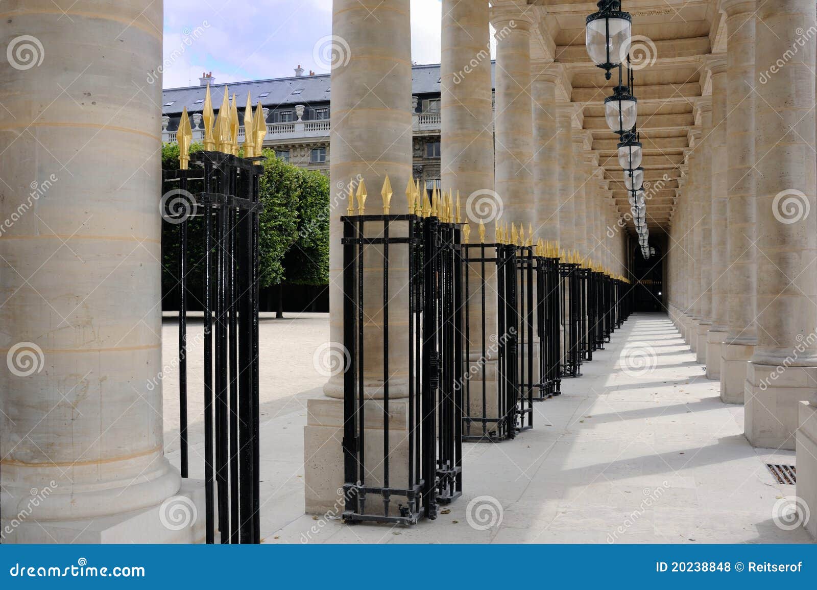 The Palais-Royal Gallery and Columns Stock Photo - Image of chandeliers ...