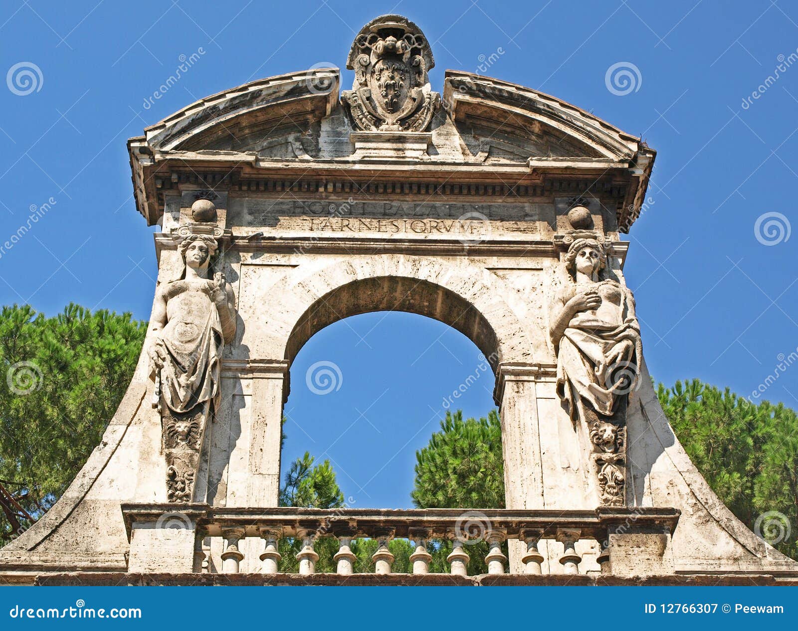 The Grand Gateway and Arch To the Palatine Hill, Rome Italy Stock Image ...