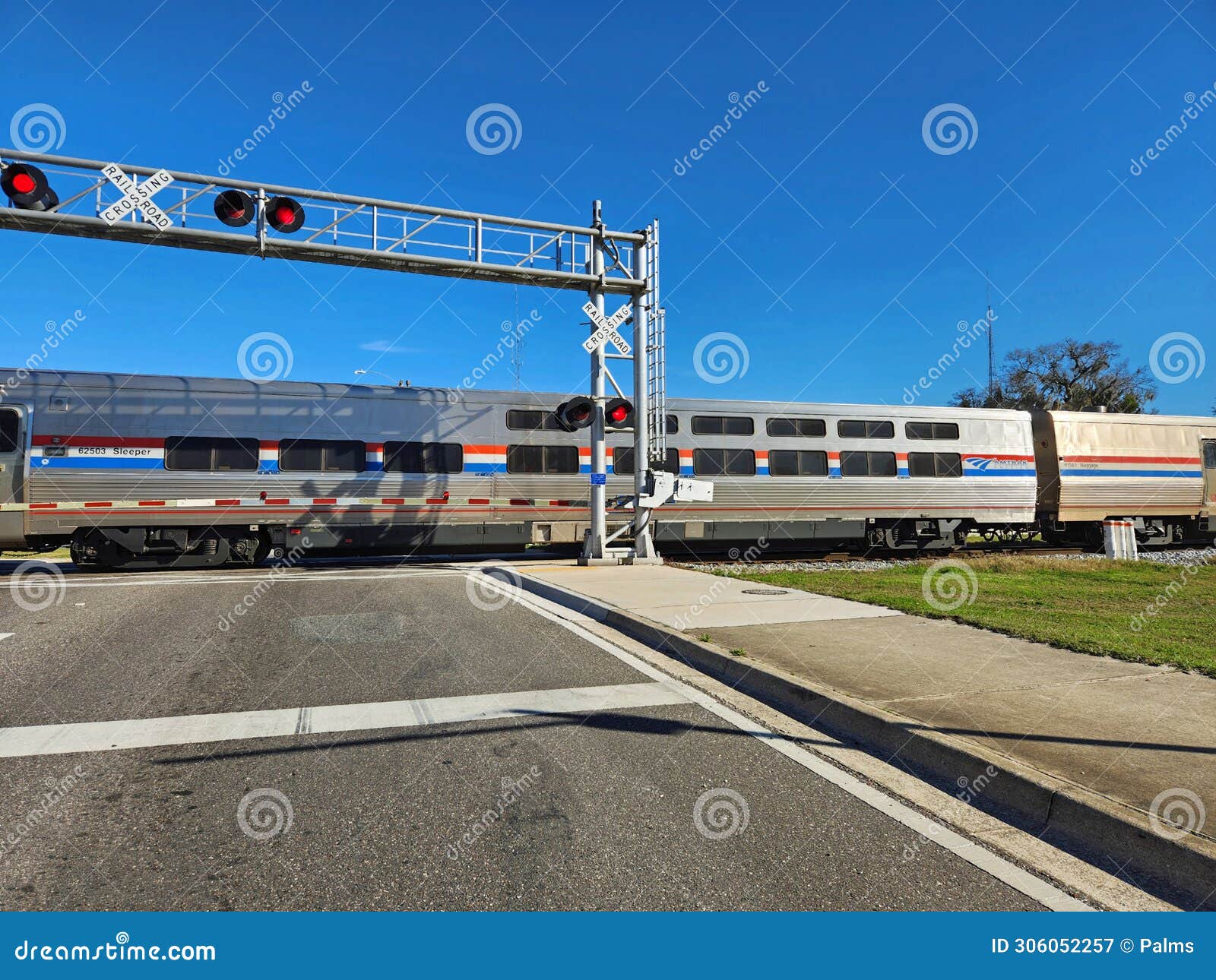 Amtrak Train at Railroad Crossing in Florida Editorial Photography ...