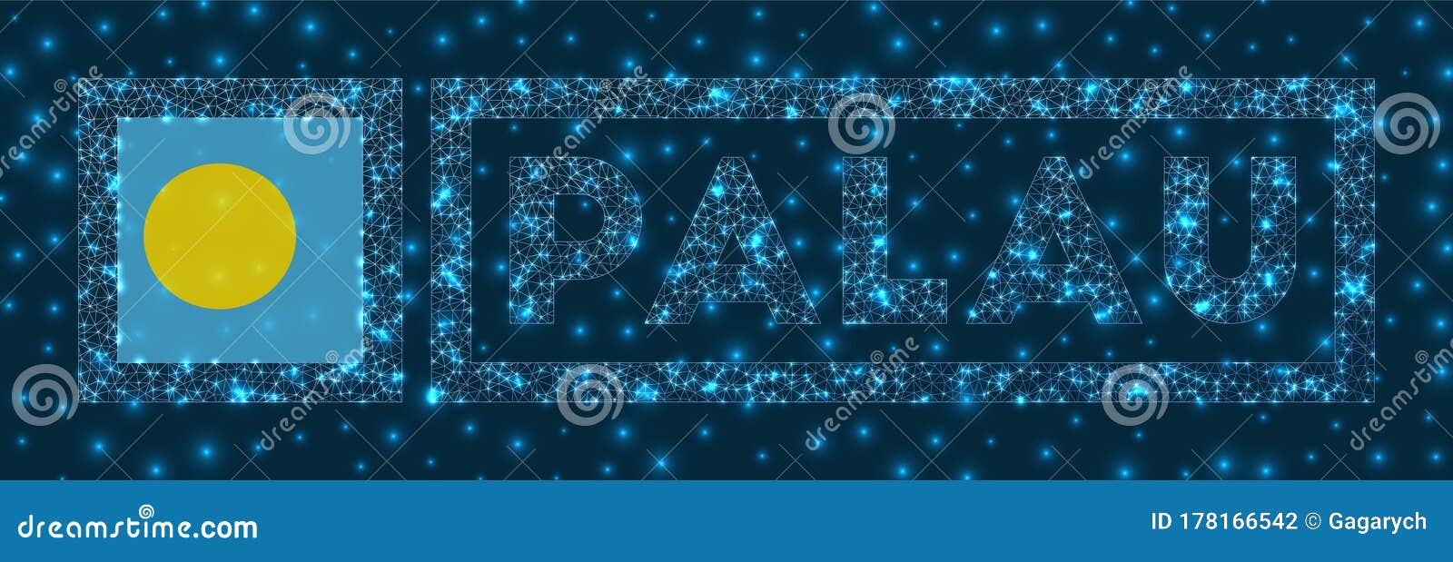 Glowing Map Of Palau, Modern Blue Outline Map Royalty-Free Stock Image ...