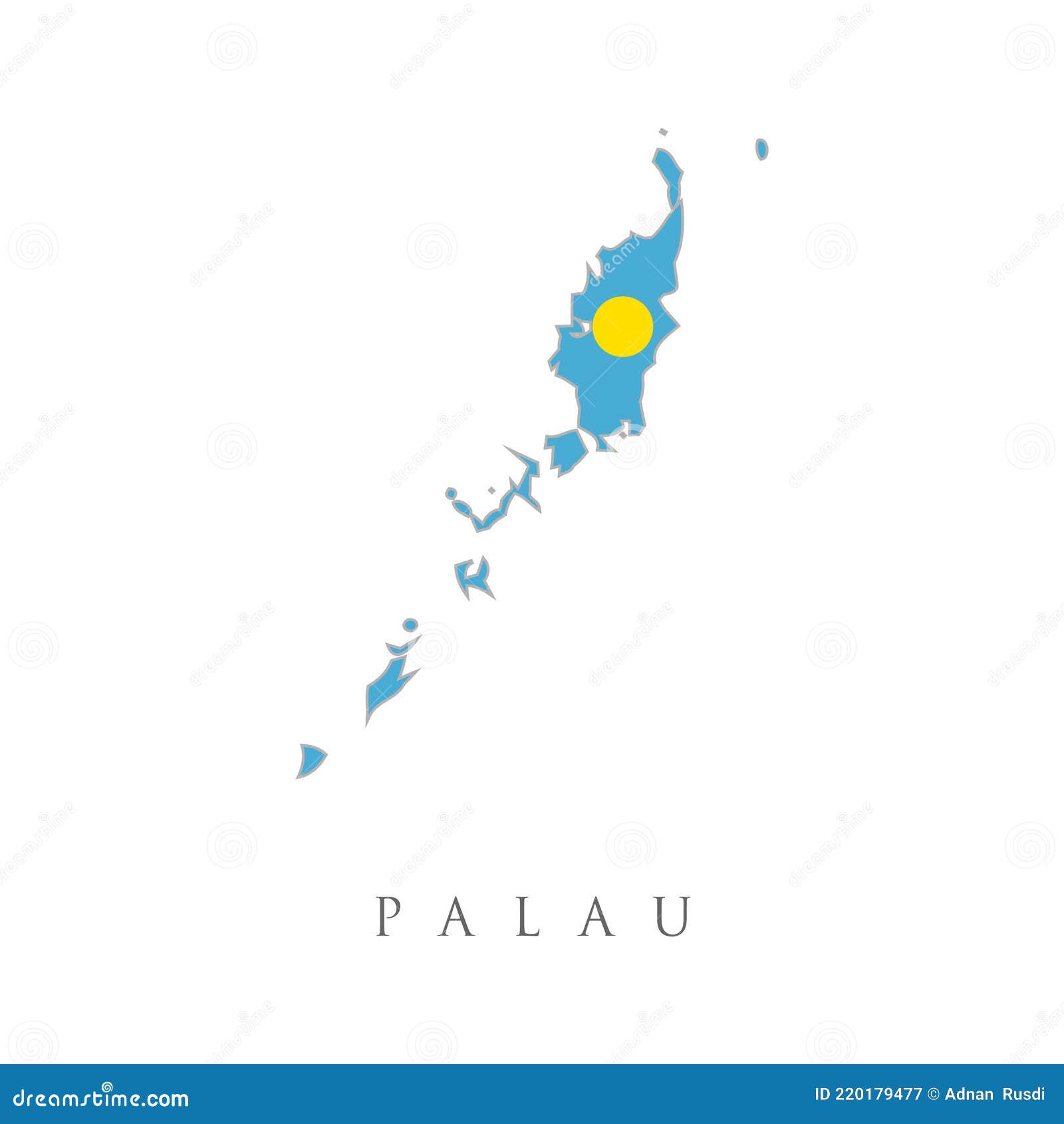 Palau Country Flag Inside Map Contour Design Icon Logo Map Flag Of