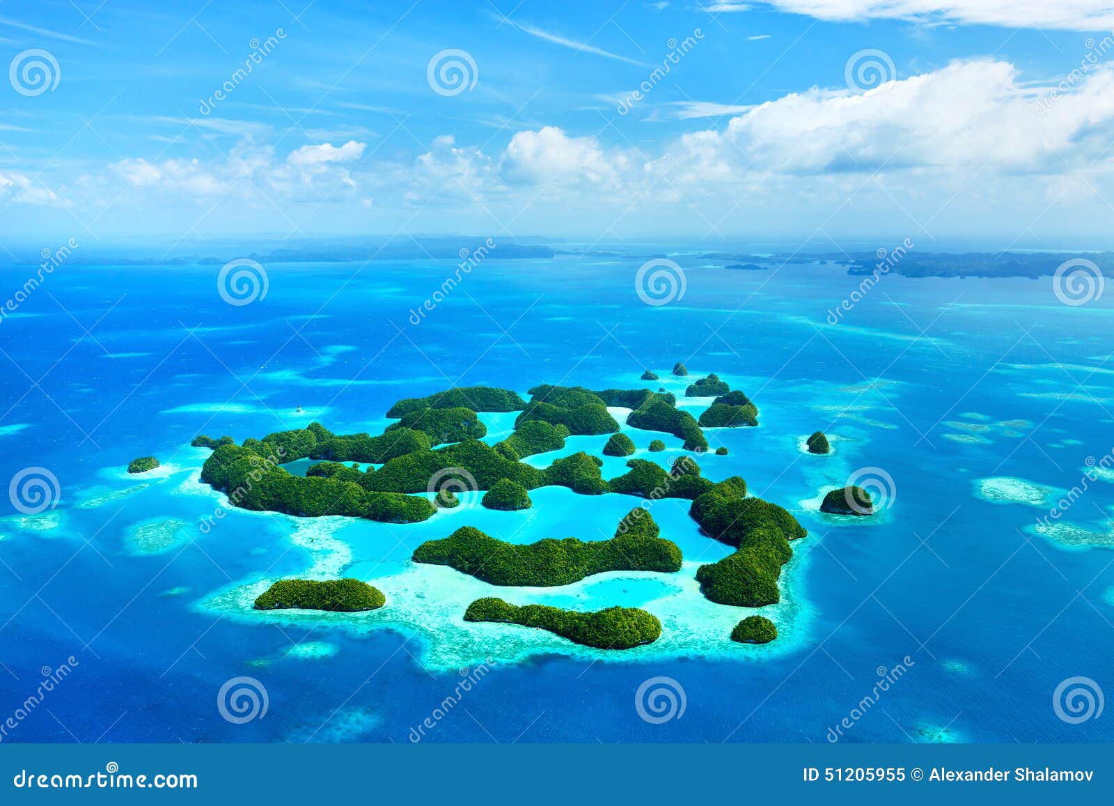 Palau islands from above stock image. Image of travel - 51205955