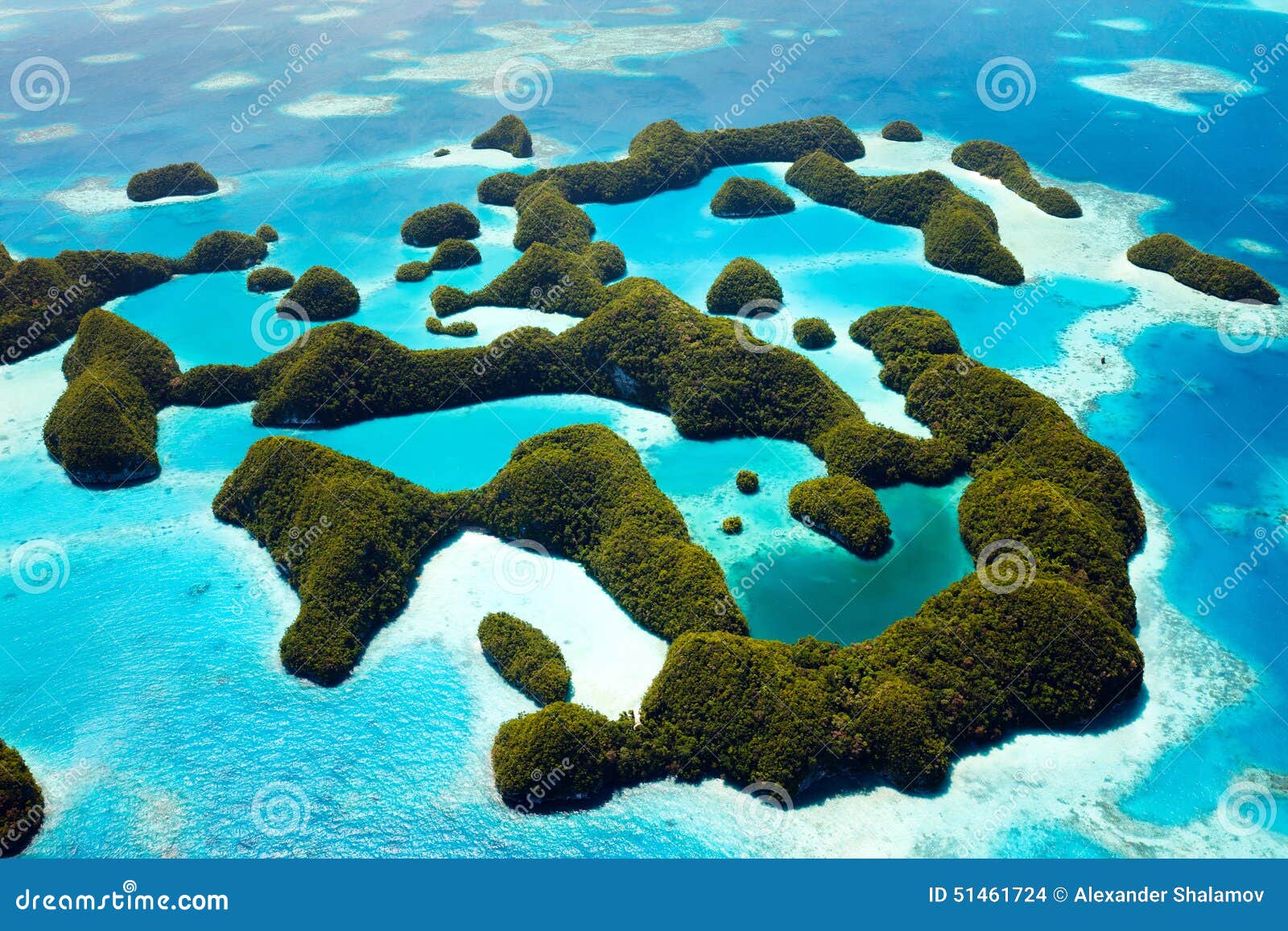 Palau islands from above stock photo. Image of pacific - 51461724