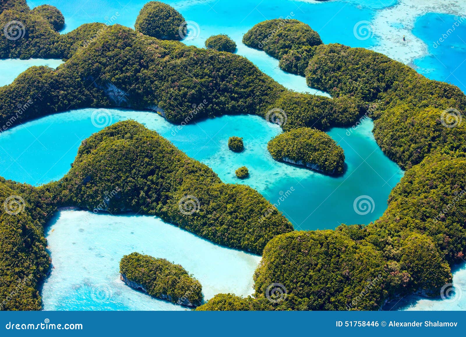 Palau islands from above stock photo. Image of asia, destination - 51758446