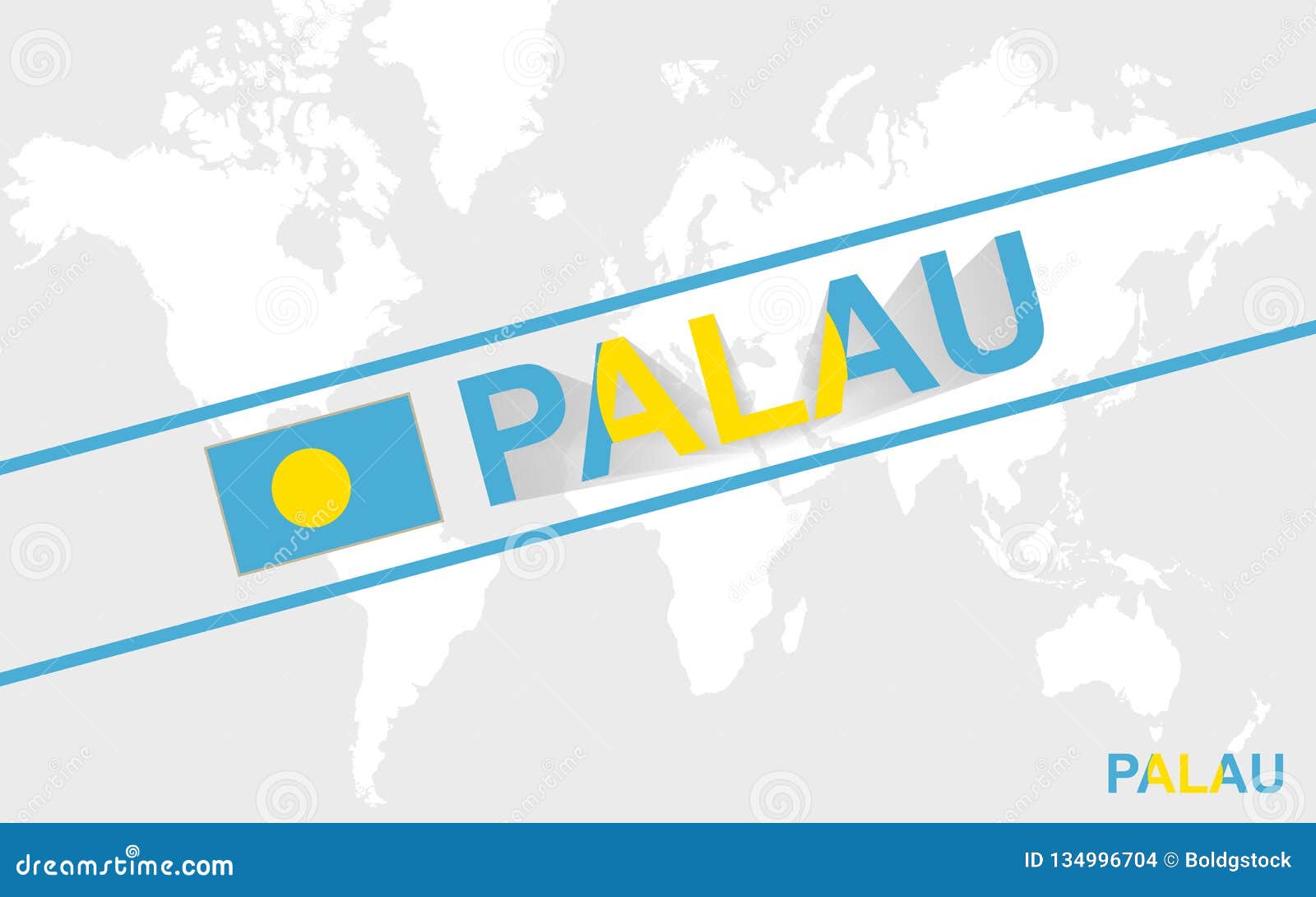 Palau Map Flag and Text Illustration Stock Vector - Illustration of ...